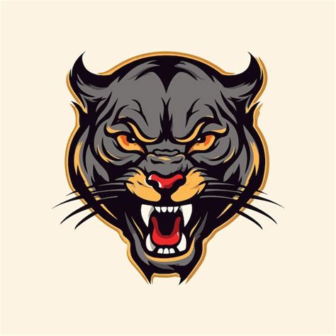 표범 마스코트 로고 디자인 표범 벡터 일러스트 프리미엄 벡터