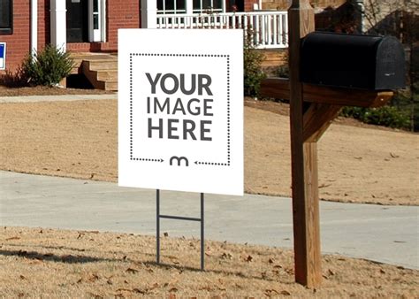Yard Sign Mockup Generator On The Street Mediamodifier