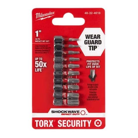Milwaukee Tool 10 Pc Shockwave Impact Torx Security Insert Bit Set Ml48