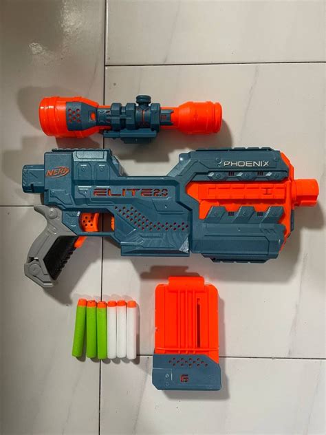 Nerf Elite 2 0 Phoenix Cs 6 With Attachments Hobbies And Toys Toys And Games On Carousell