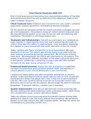 Nutrition And Elimination Post Clinical Questions NUR Docx Post Clinical Questions NUR