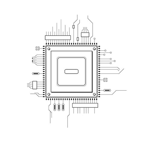 Cpu Outline Vectors And Illustrations For Free Download
