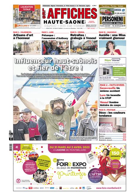 Parution Du 31 03 2023 Les Affiches De La Haute Saône