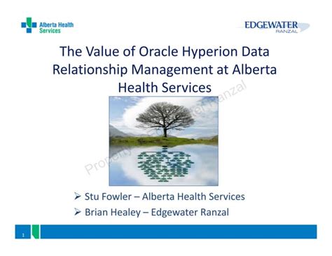 the value of oracle hyperion data relationship management at alberta health services ahs ppt
