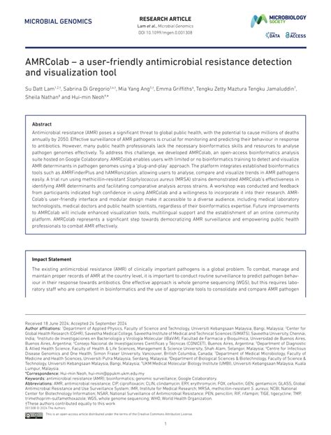 Pdf Amrcolab A User Friendly Antimicrobial Resistance Detection And Visualization Tool
