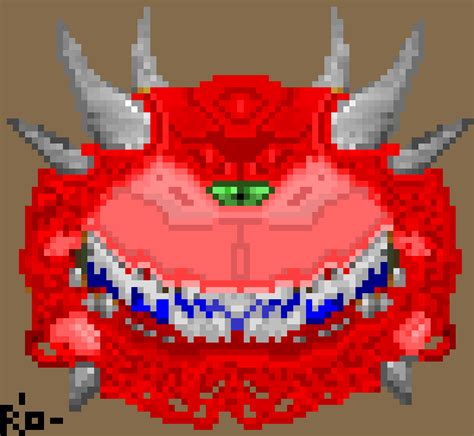Finished Cacodemon Rpixelart Finished Cacodemon Rpixelart