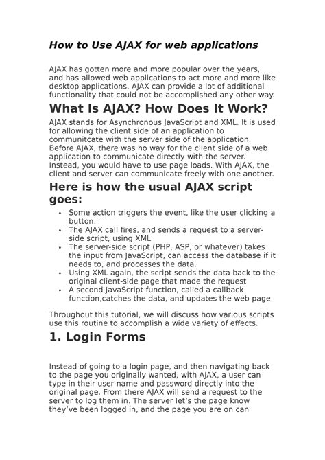 how to use ajax for web applications ajax can provide a lot of