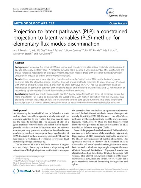 Pdf Projection To Latent Pathways Plp A Constrained Projection To