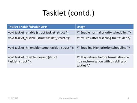 tasklet vs work queues deferrable functions in linux pptx
