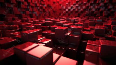 red cube blocks forming an abstract 3d powerpoint background for free download slidesdocs