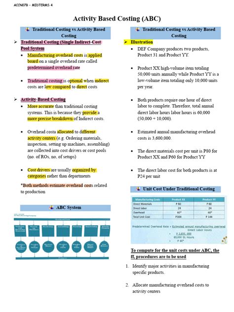 Activity Based Vs Traditional Costing Pdf Management Accounting Economies