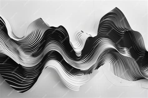 Premium Photo The Image Shows An Abstract Design Of Flowing Wavelike Forms In Black And White