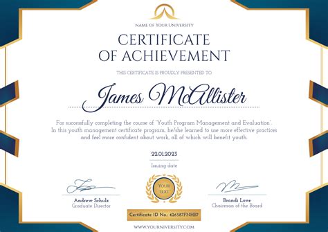classic and professional course certificate template