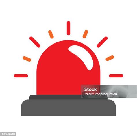 비상 사이렌 아이콘 평면 스타일 벡터 일러스트 레이 션 응급 부서 경찰 화재 또는 구급차 개념에 대한 스톡 벡터 아트 및 기타 이미지 Istock