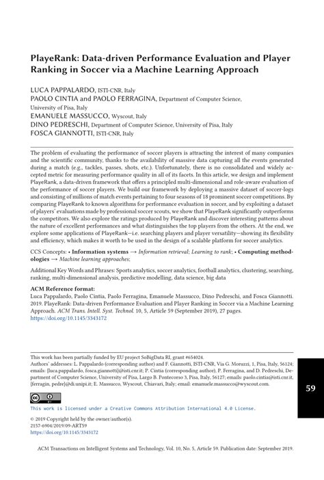 Pdf Playerank Data Driven Performance Evaluation And Player Ranking