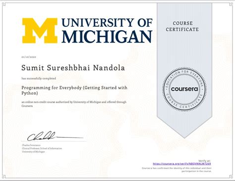 Sumit Nandola On Linkedin Coursera Python Artificialintelligence