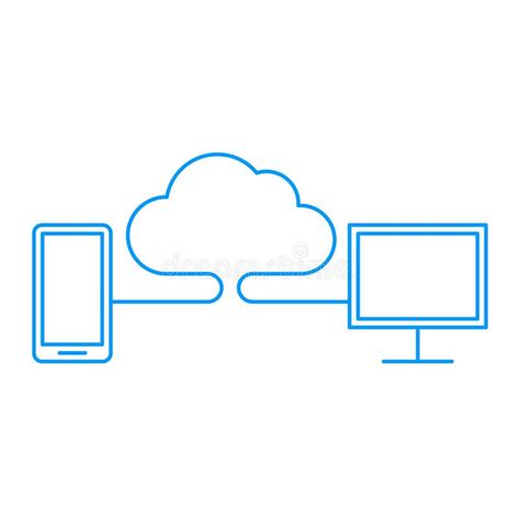 Cloud Computing Service Icon Linear Art Illustration Stock Vector Illustration Of Hosting