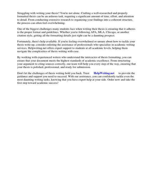 Thesis Write Up Format Pdf Thesis Statistics