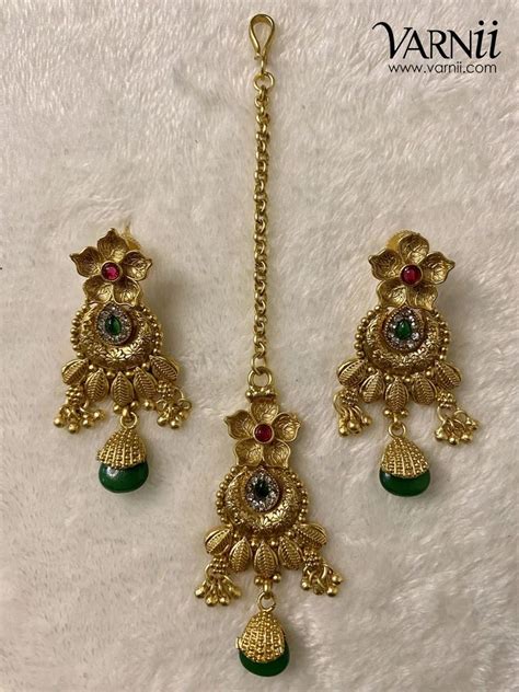 Brass And Copper Golden Artificial Raindrop Necklace Combo Set At Rs
