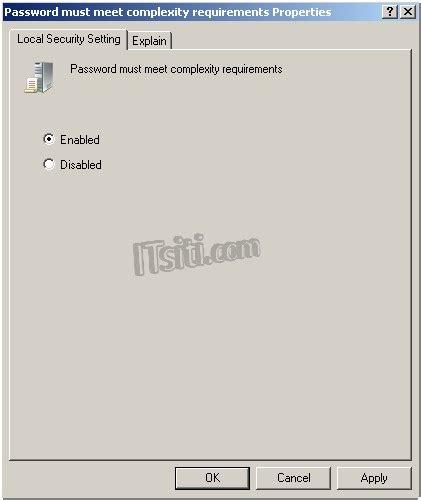 Enable Windows Password Complexity Requirements