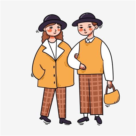 손으로 그린 만화 일러스트 귀여운 해피 발렌타인 데이 만화 발렌타인 해피 발렌타인 데이 Png 일러스트 및 Psd 이미지 무료 다운로드 Pngtree