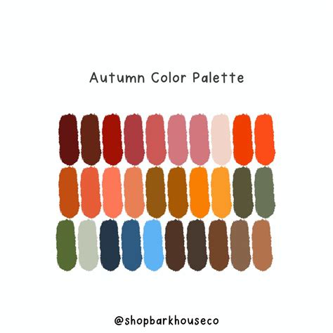 Autumn Procreate Color Palette Instant Download Procreate Palette Etsy
