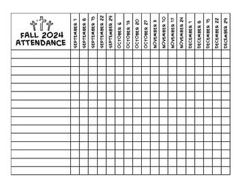 SUNDAY SCHOOL ATTENDANCE CHARTS By Elisabeth Thompson TpT