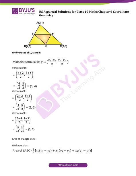 Rs Aggarwal Solutions For Class 10 Chapter 6 Coordinate Geometry Download Free Pdf