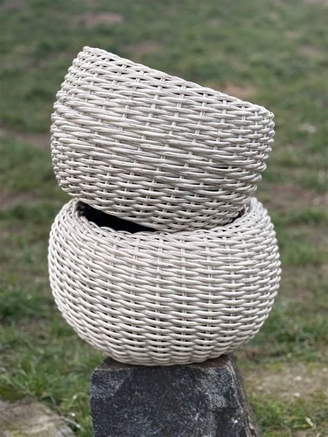 Кашпо «Сфера 20л Вазон Кошик для квітів дерев рослин з ротангу ручної роботи Id 2499984653