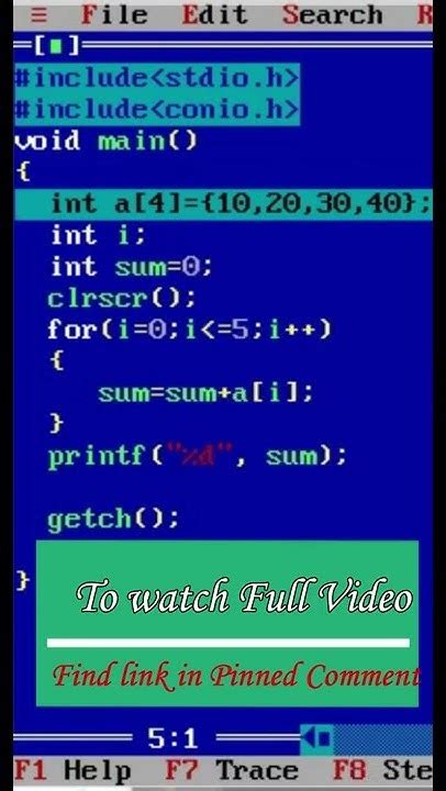 How To Debug C Program In Turbo C Compiler Learn C Programming Solving Errors In C Language