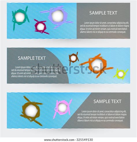 Colorful Vector Set Three Header Designs Stock Vector Royalty Free 325549130 Shutterstock