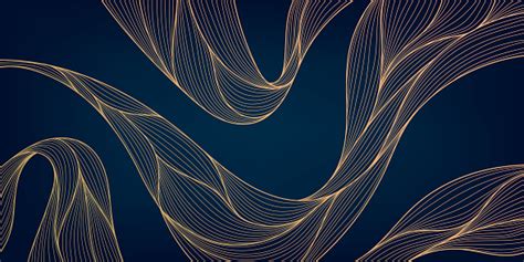 벡터 추상 럭셔리 황금 벽지 물결 모양의 라인 아트 배경 인테리어 디자인 섬유 패턴 질감 포스터 패키지 포장지 선물 등을위한