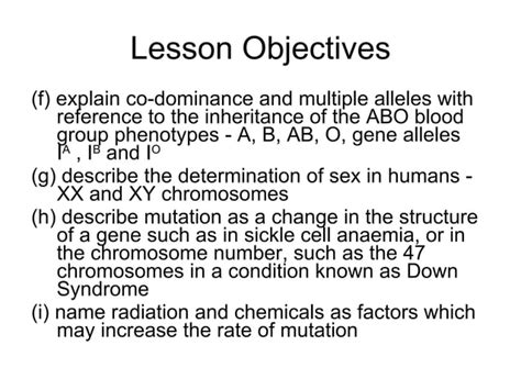 Chapter 19 Heredity Lesson 2 Present Day Understanding On Heredity