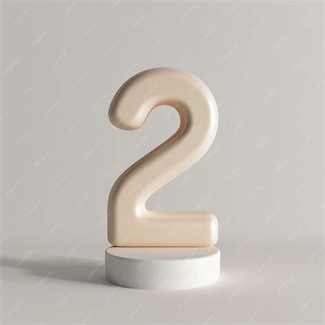 Numerical Number Two In Creative Digital Art Style Premium Photo