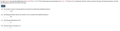 Solved Gas Temperature And The Work Done On The Gasa