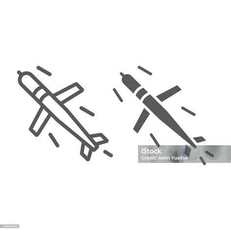 순항 미사일 라인과 문양 아이콘 군대와 힘 군사 폭탄 기호 벡터 그래픽 흰색 배경에 선형 패턴 10에 대한 스톡 벡터 아트 및 기타 이미지 Istock