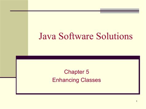 Java Enhancing Classes Object References And More