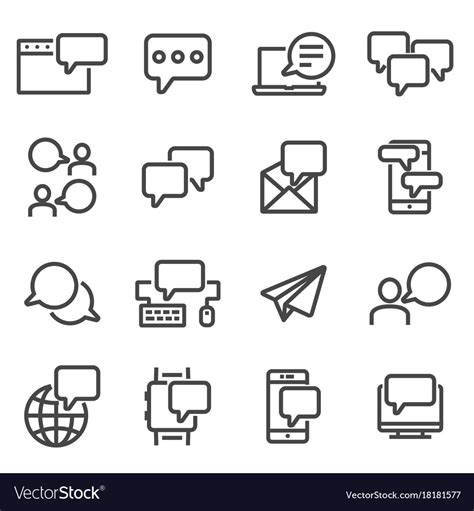 Communication Speech Bubble Message Symbols Vector Image