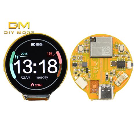 Diymore Esp32 C3 Wifi Bluetooth Development Board Module With 128 Inch Circular Display Onboard
