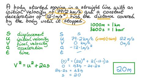 Deceleration Formula