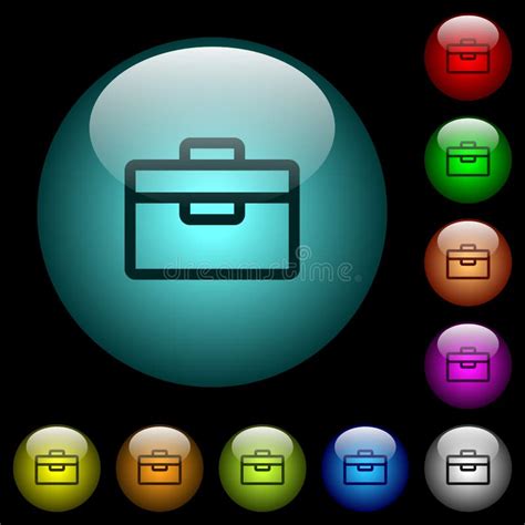 toolbox icons in color illuminated glass buttons stock vector