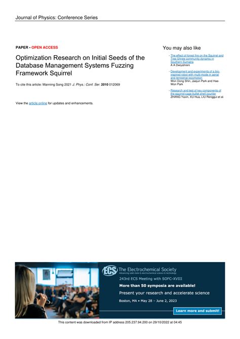 Pdf Optimization Research On Initial Seeds Of The Database Management Systems Fuzzing