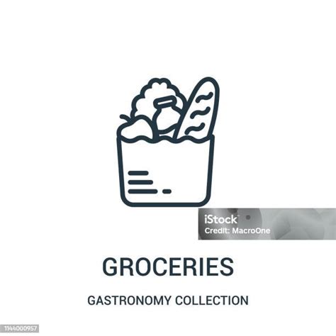 미식 컬렉션 컬렉션에서 식료품 아이콘 벡터 얇은 선 식료품 개요 아이콘 벡터 일러스트 레이 션입니다 아이콘에 대한 스톡 벡터 아트 및 기타 이미지 Istock