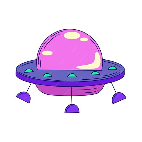 Premium Vector Groovy Retro Trippy Alien Ufo Isolated Retro Groovy Magic Ufo Acid Neon Hippy