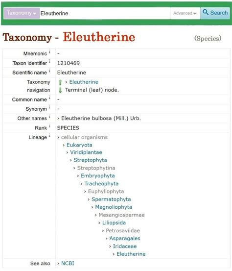Screenshot For Menu Browse Taxonomic Tree A Species Download