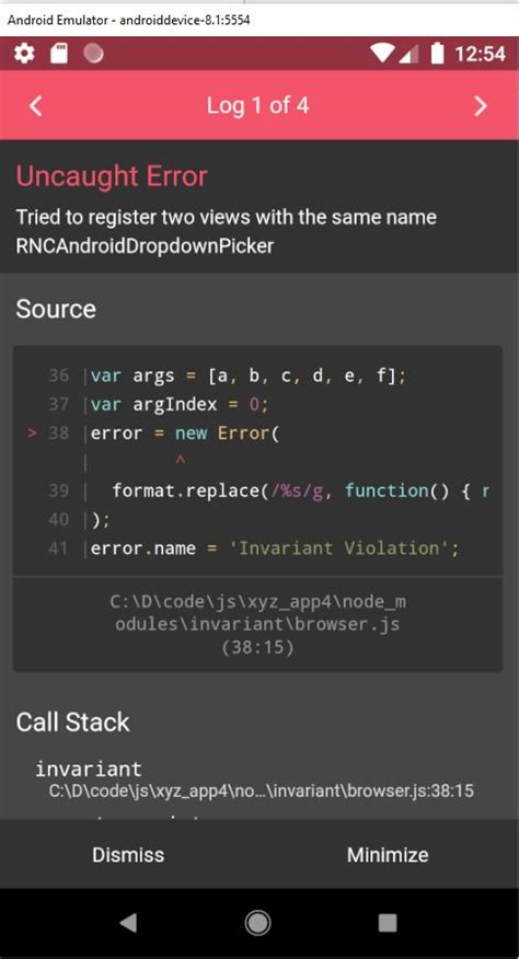 React Native Communitypicker Throws Error Of Register Two Views With The Same Name Stack