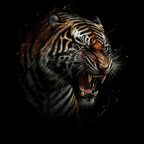 Snarling Tiger Digital Art By Daniel Eskridge Fine Art America
