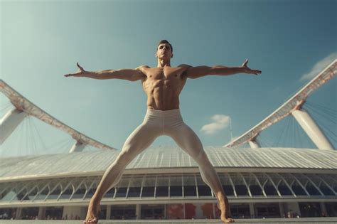 Premium Ai Image Man Athletic Olympics Sportwear Generated By Ai