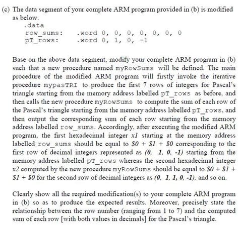 B The Following Arm Assembly Program Fragment Is