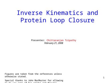 Ppt Inverse Kinematics And Protein Loop Closure Dokumentips